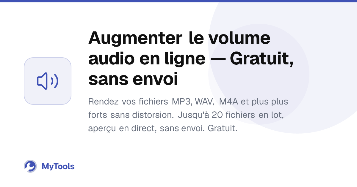 Augmenter le volume audio en ligne — Gratuit, sans envoi