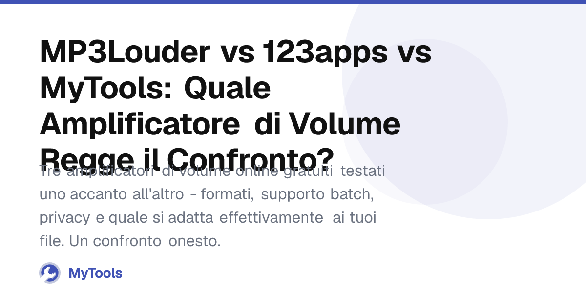 MP3Louder vs 123apps vs MyTools: Quale Amplificatore di Volume Regge il ...