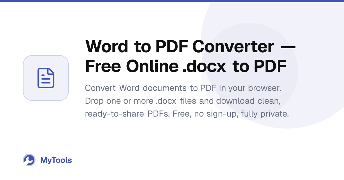 Conversor Word para PDF — .docx para PDF Online Grátis